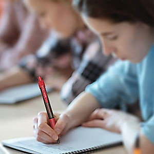 mingtron Gel pens, 30 Pack Red Pens Fine Point, No Smear Ink Pens for Left Hand, Click Pens Bulk, Retractable Rollerball Pens for Smooth Writing, 0.5MM, Red Ink