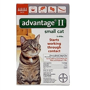 Advantage II Once-A-Month Topical Flea Treatment for Cats & Kittens up to 9 Lbs (6 Applications)