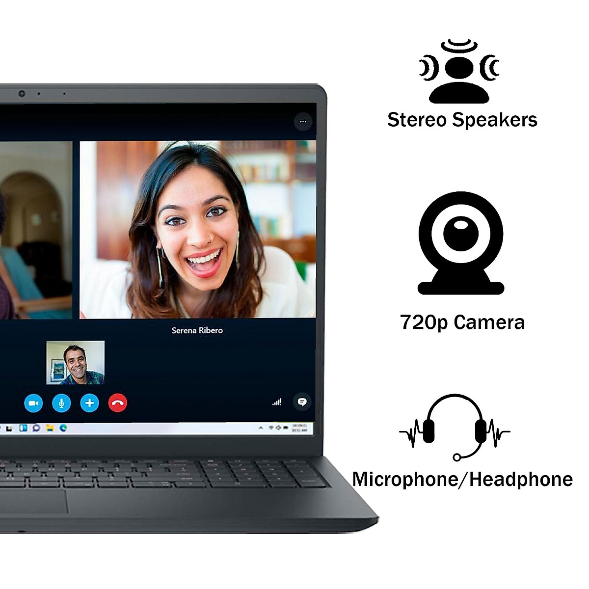 Dell Inspiron 15 Touchscreen Laptop, 15.6" FHD Display, AMD Ryzen 5 7530U Processor, 32GB RAM, 1TB SSD, Camera, Mechanical Keyboard, HDMI, WiFi, Windows 11 Pro, Alpacatec Accessories, Carbon Black