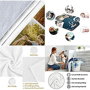 Love You to The Moon and Back Custom Blanket, Pesonalized Throw Blanket with Photos, Super Soft Blankets for Men, Women (30"x40")