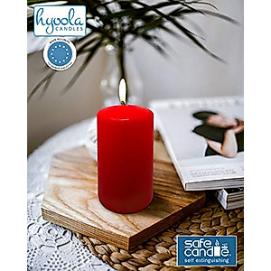 HYOOLA Red Pillar Candles 2-inch x 4-inch - 24 Pack Unscented Bulk Pillar Candles - European Made
