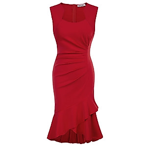 GRACE KARIN Womens Bodycon Dress Slim Fit Cross Over Fishtail Sheath Pencil Dress