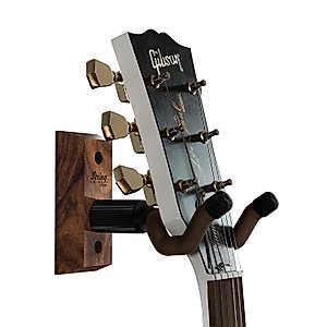 String Swing Guitar Wall Mount, Guitar Hanger, Wall Guitar Mount, Guitar Holder Hook for Wall, Fits All Size Guitars, Acoustic, Electric, Bass, Black Walnut Hardwood - Made in USA