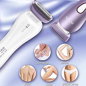 ISTON Electric Razor for Women, Rechargeable Wet and Dry Painless Womens Shaver Body Hair Remover for Legs Underarms and Bikini Trimmer Cordless Waterproof Lady Shaver with LED Light