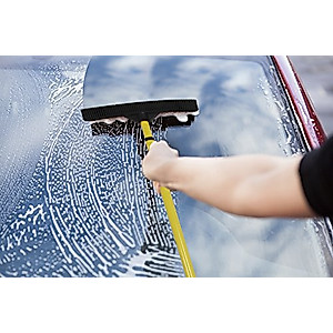 FURemover Pet Hair Remover Carpet Rake - Rubber Broom for Pet Hair Removal Tool with Squeegee & Telescoping Handle Extends from 3-5' Black & Yellow