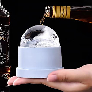 Mfacoy Old Fashioned Whiskey Glasses Set of 4 (2 Crystal Bourbon Glasses, 2 Round Big Ice Ball Molds 11 Oz Rocks Glass with Gift Box, Barware for Scotch Cocktail Rum Vodka Liquor, Gifts for Men