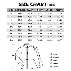J.VER Men's Casual Long Sleeve Dress Shirt Print Business Button Down Shirts Burgundy 3X-Large