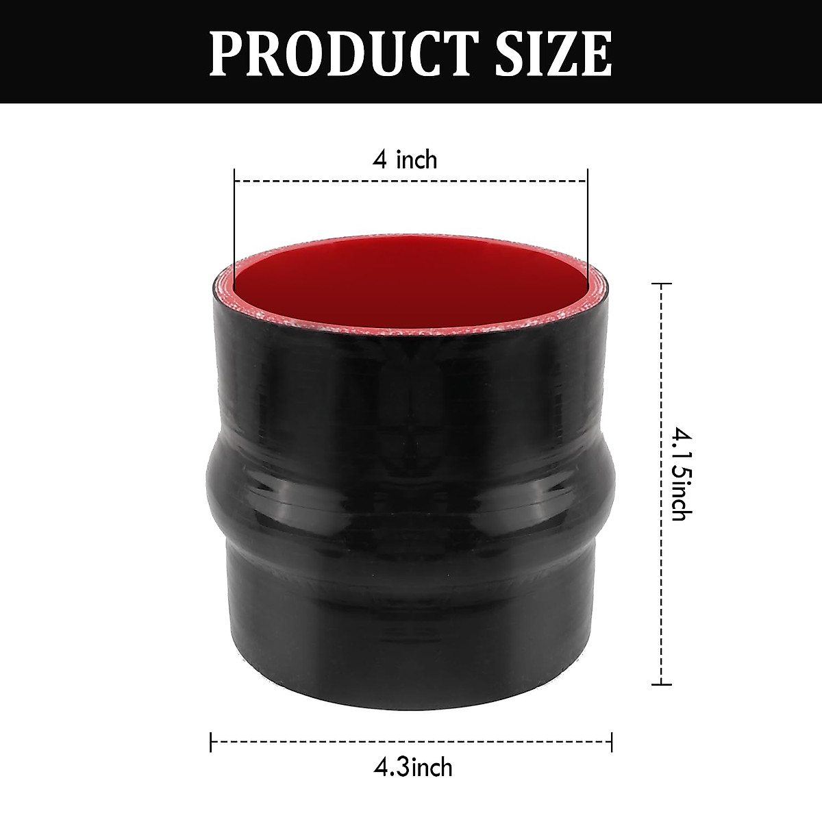 4"ID Turbo Hose with Hose Clamps Stainless Steel,Durable 4-ply Silicone Pipe Fit for Turbo Intercooler Pipe Intake Piping of Most Car Truck SUV,Must Have Car Accessories