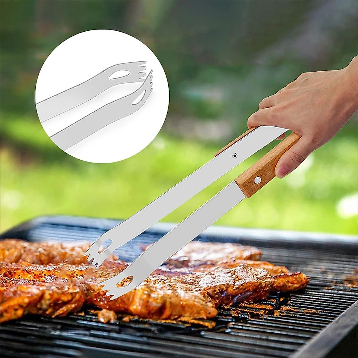 BBQ Tools Set, 4 PCS Portable Grilling Utensil Kit, Compact Barbecue Tool Set with Oxford Storage Bag - Suitable for Cooking and Camping Grilling Accessories