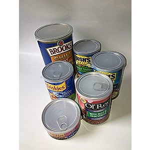 ALAZCO 6pc BPA-Free Can Covers - Large Medium & Small Plastic Tight Seal Lids For Canned Goods or Pet Dog Cat Food Saver Reusable