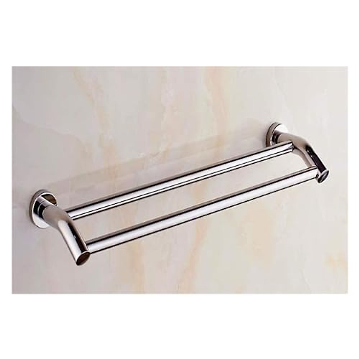 Towel Racks Simple Shelf, Double Rail Wall Mounted Towel Shelf Stainless Steel Bath Towel Holder Hand Towel Hanging Rail for Kitchen Or Bathroom-50Cm/70cm (Color : 40cm)