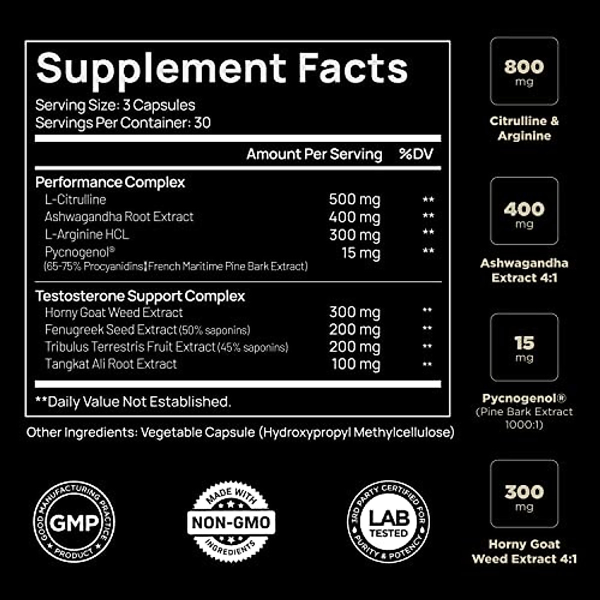 21,800mg Testosterone Booster for Men 8X Strength w. Ashwagandha, Tongkat Ali, Pycnogenol, Tribulus - Total T Male Enhancing Test Booster + Muscle Builder Workout Testosterone Supplement for Men