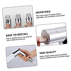 SOESFOUFU 1 Set Toilet Sprayer Bidet Handheld Cloth Diaper Sprayer Kit Handheld Sprayer Stainless Hose Hot and Cold Hand Held Bidet Cleaning Kits Cloth Diapers Hand Shower Silver Copper