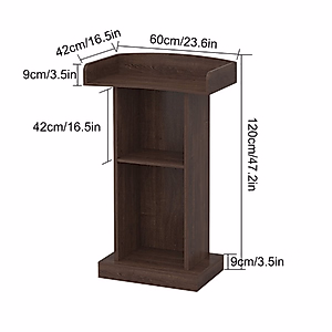 MObyat Lectern Podium Stand,Lectern Podium Stand,Stand-up Lectern Commercial Furniture Stand-Up Floor Teacher Speaker Lecture Classroom Presentation Stand/A/60x42x120cm