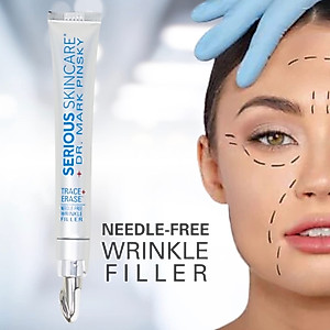 Serious Skincare - Dr. Mark Pinsky - Trace + Erase Needle Free Wrinkle Filler - Fills Visible Deep Lines, Wrinkles and Creases - Helps Restore Skin's Elasticity and Tone - Face and Neck 1 Fl Oz