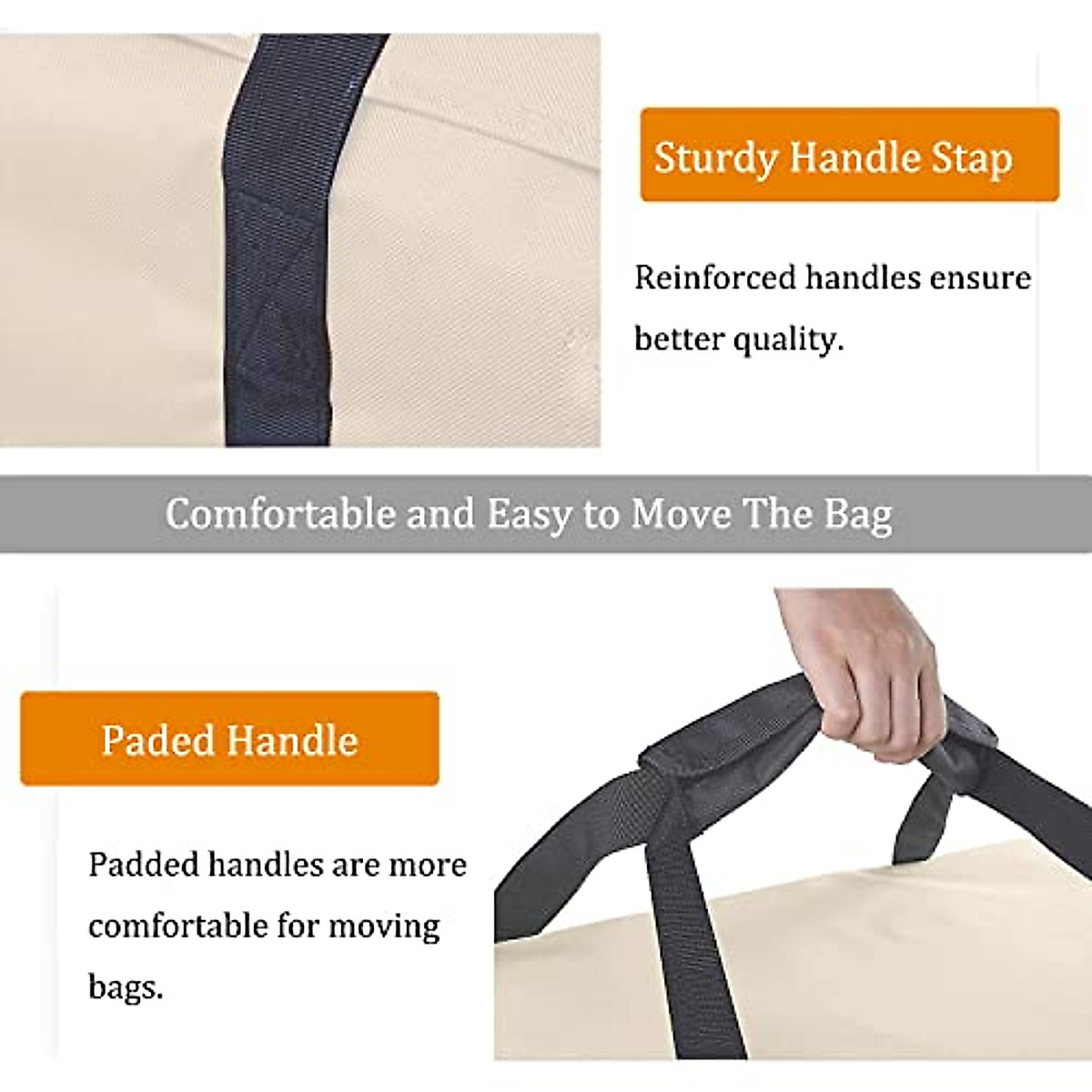 YHINGG Outdoor Cushion Storage Bag 60 Inch Waterproof Extra Large Patio Cushion and Cover Storage Bag,Cushion Bag for Storage Beige (1 Pack)