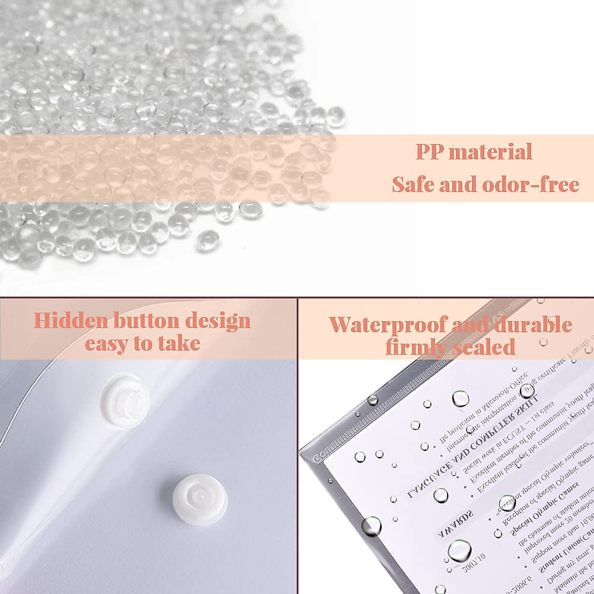 Vmiapxo 40 Pack Stamp and Die Storage Pockets, Reusable Small Plastic Envelopes Waterproof Sticker Organizer Receipt Holder Photo Storage Folders (7" x 9.4")