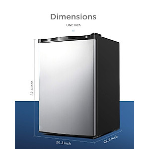 Coollife Upright Freezer - 3.0 Cubic Feet Compact Reversible Single Door Table Top Mini Freezer - Free Standing Freezing Machine for Office Dorm/Living Room/Apartment