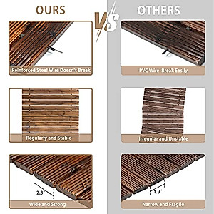 Spurgehom Wooden Garden Pathway 8FT Straight Outdoor Walkway Roll Out Cedar Garden Walkway Wood Patio Path Decor Lawn Pavers Boardwalk Beach Path for Wedding Party (Brown)