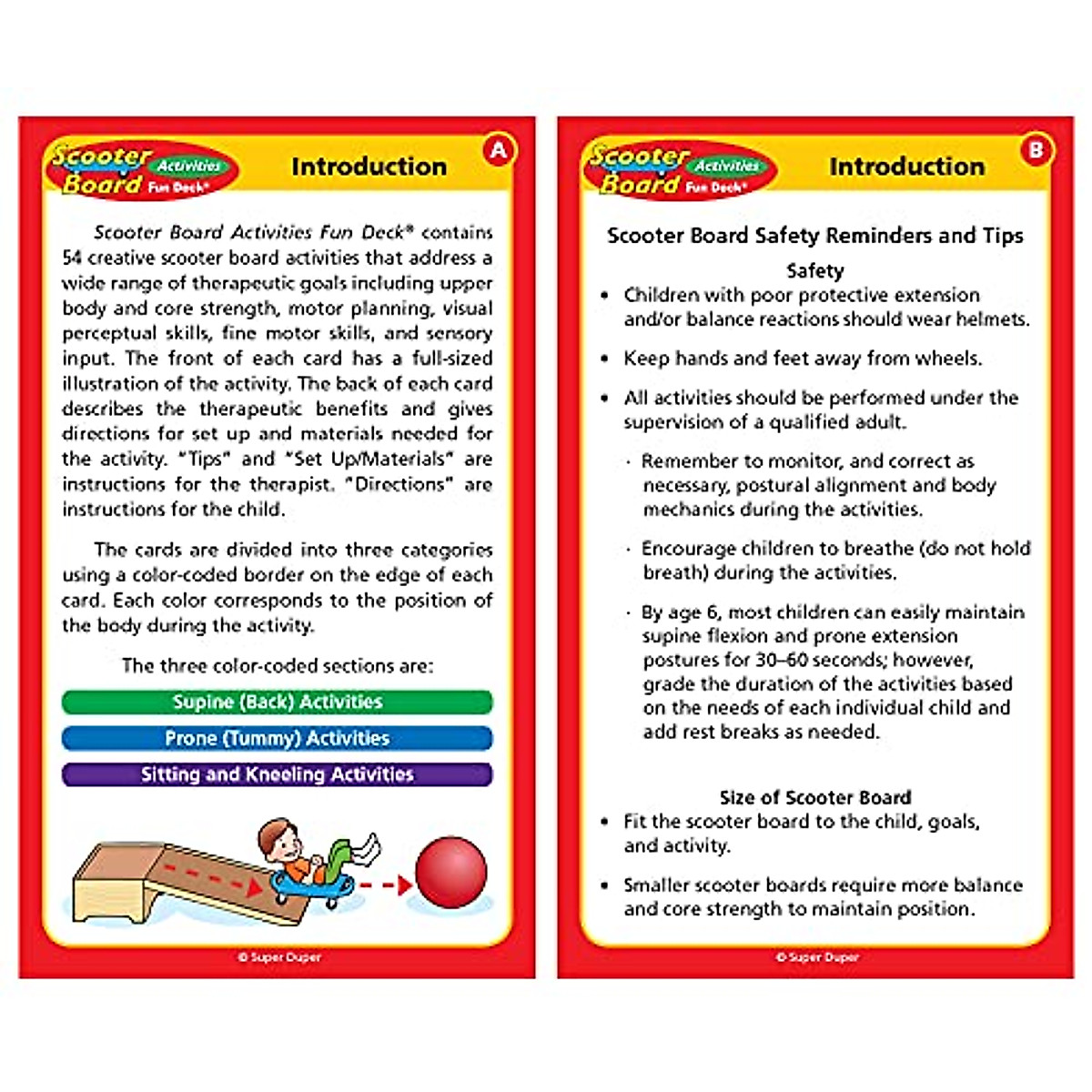 Super Duper Publications | Yoga Exercise, Activities & Body Awareness Fun Decks | Move Your Body & Scooter Board Flash Cards | Occupational Therapy and Motor Skills Bundle | Educational Materials