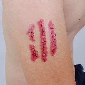 Halloween Tattoo Stickers Wound Tattoo Stickers Simulation tattoo tattoo scar tattoo tattoo knife simulation Waterproof Tattoo Sticker 24pcs (HL121-141 Message note model（total of 24 pcs）)