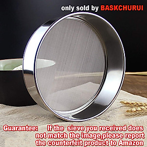 Flour Sifter for Baking - Flour Sieve Fine Mesh (6 Inch 60 Mesh) -Premium Rustproof Stainless Steel