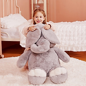IKASA Giant Elephant Stuffed Animal Plush Toy,Large 30" Cute Jumbo Soft Toys,Huge Big Size Fluffy Plushy Fat Oversized Plushie,Gifts for Kids