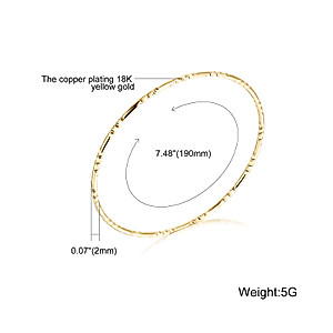 Jaline Jarlinwel 4 Sets Gold Tone Stainless Steel Multi Textured Round Bangle Bracelet Set For Women Girls