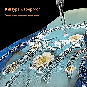 Zmcongz Peacock Shower Curtain Set with Rugs for Bathroom Decor Retro Style Blue Feather Birds Lanterns Flower Bathroom Decor Bath Curtain with Rugs Toilet Lid Cover Bath Mat, 72x72 Inch