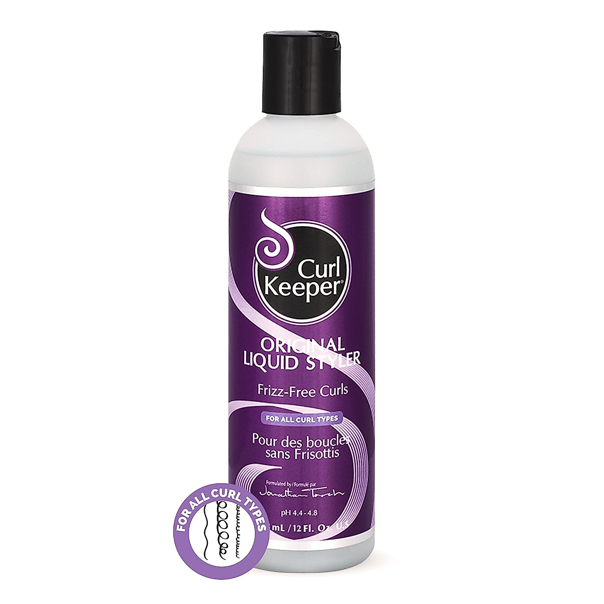 Original Curl Keeper Anti-Frizz Curl Defining Hair Styler (12 Oz) - Lightweight Curl Definer Liquid Gel for All Weather Conditions - Wavy & Curly Hair Products for Women (Cream Alternative)