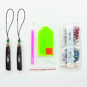 Generic 2 Pieces Diamond Painting Kits Bookmarks with Tassel Jesus Cross Christian DIY Leather Bookmark Art Craft 5D Special Shaped Crystal Paint by Numbers for Adults Kids Students Gift 6x21cm