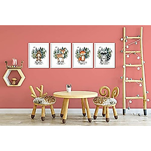 Boy Nursery Wall Decor - Baby Boy Room Decor - Woodland Nursery Decor for Boys - Boys Room Decorations for Bedroom - SET OF 4 Prints - 8x10 Each - UNFRAMED