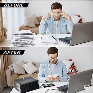 10 Pocket File Folder, Project Organizer Folders with Snap Button, A4 Letter Size Paper Document Organizer Accordian Filing Folder for Classroom, Home, Office and Travel