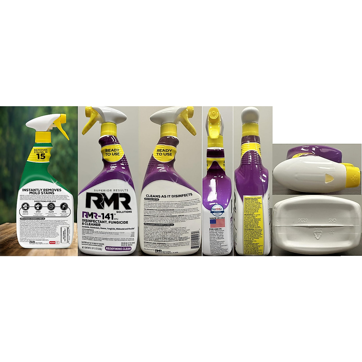 RMR Brands Complete Mold Killer & Stain Remover Bundle - Mold and Mildew Prevention Kit, Disinfectant Spray, Mold and Mildew Stain Remover, Includes 2 - 32 Ounce Bottles