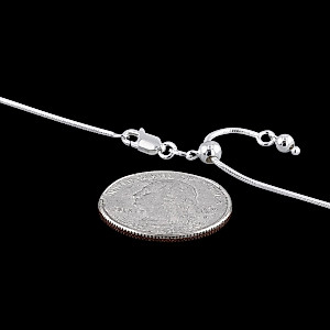 Sterling Silver Adjustable Magic Round Snake Chain 1.9mm Solid 925 Italy Necklace 22"