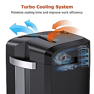 Bonsaii 16-Sheet Paper Shredder for Office, 40-Minute Home Office Heavy Duty Shredder, Crosscut Shredders for CD, Credit Card, Mails, Staple, Clip, with 4 Casters & 5.3 Gal Pullout Basket (C267-A)