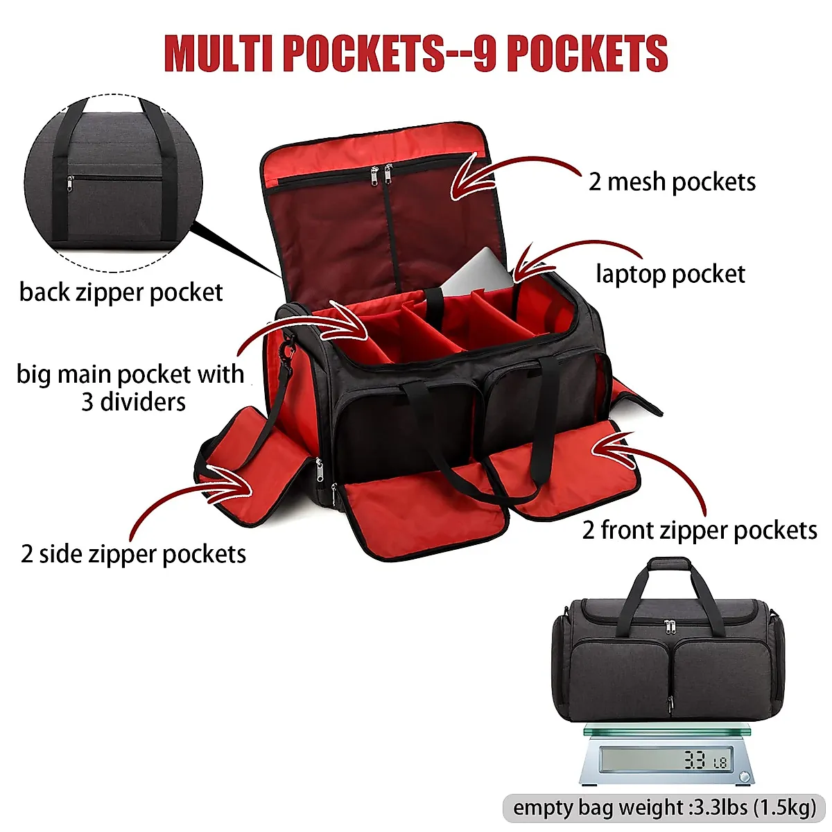 Sneaker Bag Travel Shoes Duffel Bags Men Women Gym Sports Luggage Duffle Carrying Case Bag with Divider Adjustable Compartment Portable Soccer Athletic Shoes Carrier Heavy Duty Traveling Accessories