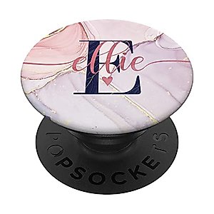 Ellie Letter E Initial Monogram Calligraphy Personalized PopSockets Swappable PopGrip