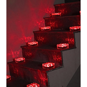 keeda Solar Brick Lights Waterproof Solar Path Ice Cube Lights Outdoor LED Decorative Ice Block Floor Tile Lights for Garden, Pathway, Patio, Walkway (Red, Pack of 1)