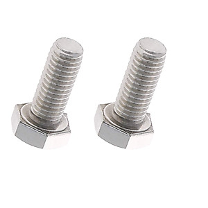 Yinpecly 2Pcs 304 Stainless Steel Left Hand Hex Bolt M8×1.25mm Pitch 0.79 inch Length Hex Head Screw Bolts Silver Fully Threaded Hex Tap Bolts