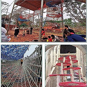 EkiDaz HXRW Rope Net Climbing Net for Kids Climbing Cargo Net Indoor Outdoor Safe Nets for Obstacle Course Playground Treehouse Playground Sets for Backyards (Size : 3 * 4m(9.9 * 12.12ft))