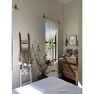 KEYAIIRA - Curtain rod holder leather curtain rod bracket holders leather loop strap for wall boho pole hanger wall blanket display farm house style - 2 PK (WALNUT)