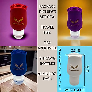 Vorgato Luxury - Travel Toiletry Bottles - Travel Containers for Toiletries Leak proof - Toiletry Bottles - Travel Size Containers - TSA Approved Travel Bottles - 3oz Silicone 4pcs