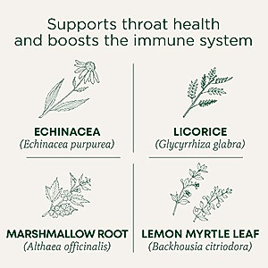 Traditional Medicinals Throat Coat Organic Pectin Throat Drops, Lemon Ginger Echinacea, Soothes Sore Throats, 16ct.