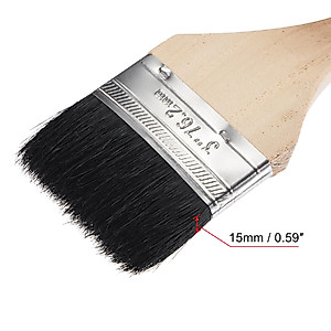 uxcell Bent Radiator Paint Brush 17" Length 3" Width Bristle with Long Wood Handle for Wall Treatment Black 4Pcs