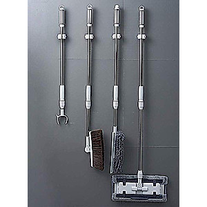 NEEMAY Broom Holder Wall Mounted, Mop Holders Broom Grippers Mop Racks Broom Holders Self Adhesive Hanger No Drilling Broom Holder Storage & Organization for Kitchen, Bathroom, Garden (6 PCS)