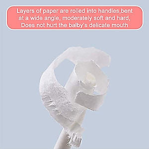 OKUYA 50 Pcs Infant Toothbrush , Tongue Cleaner, Disposable Tongue Cleaning Gauze Toothbrush, Oral Cleaning Stick, 0-36 Month Baby Oral Care