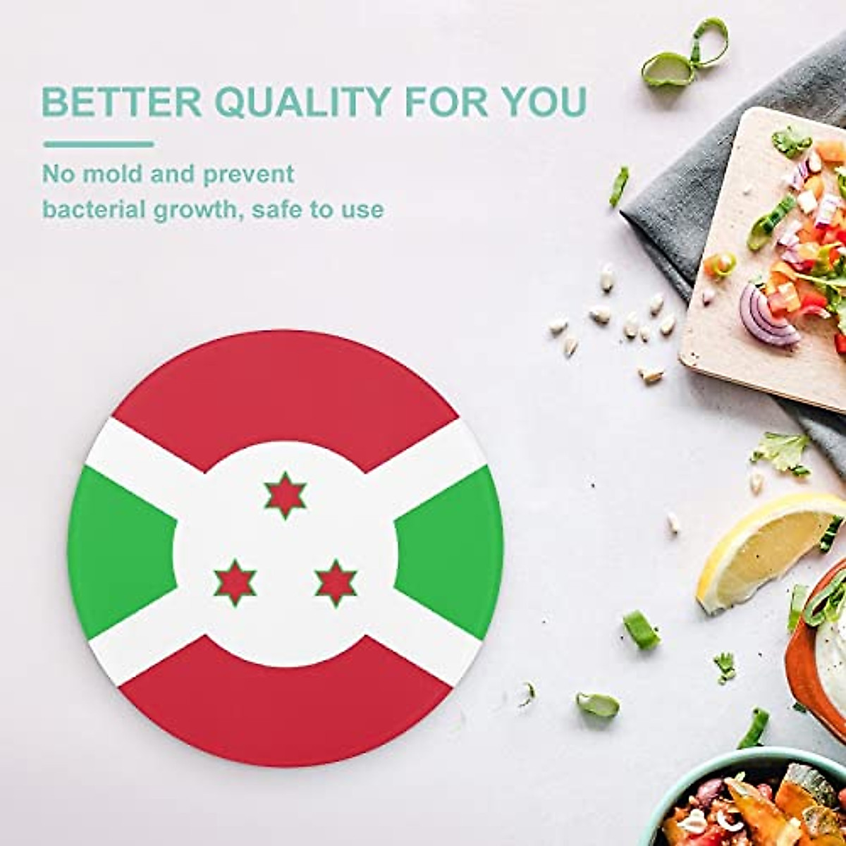 Flag of Buregundi Cutting Board Tempered Glass Chopping Board for Kitchen Hotel
