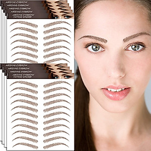 Aresvns Eyebrow Tattoo Sticker 99 Pairs! Fake Eyebrows,Popular Brown Eyebrow Shapes,4D Imitation Eyebrows Waterproof,Eyebrow Transfers Stickers(Only for Women without Eyebrows) Christmas Gift