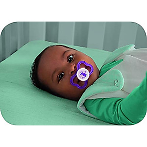 MAM Air Night & Day Baby Pacifier, for Sensitive Skin, Glows in The Dark, 6-16 Months, Girl, 3 Count (Pack of 1)